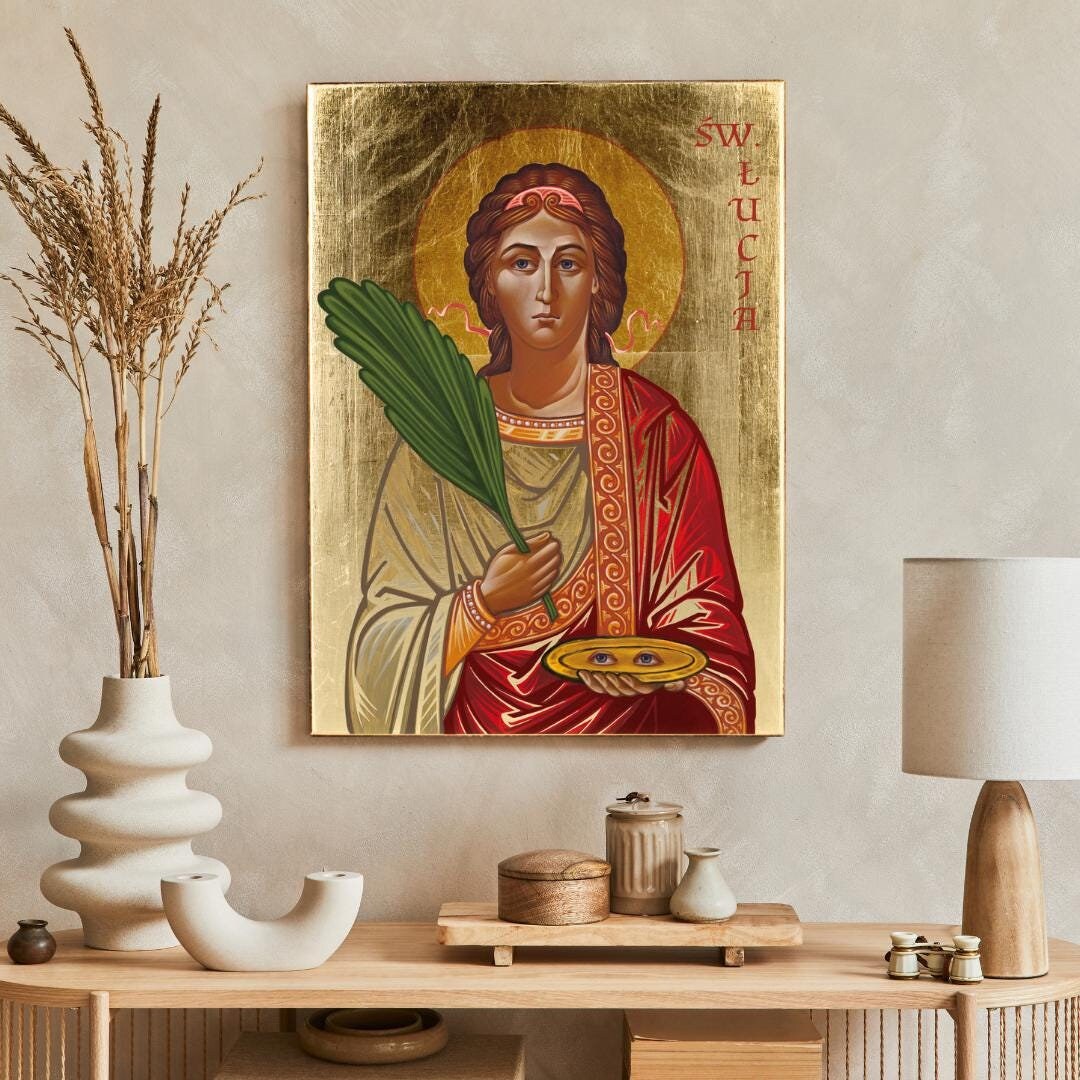 Icon of Saint Lucy, Saint Lucia Icon, Handmade Icon, Wooden Icon ...