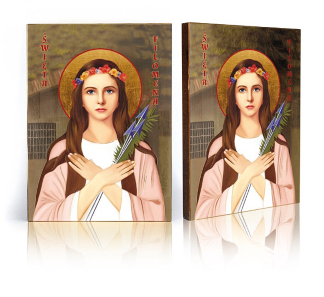 Icon of Saint Philomena, Handmade Icon, Religious Icon, Wooden Icon ...