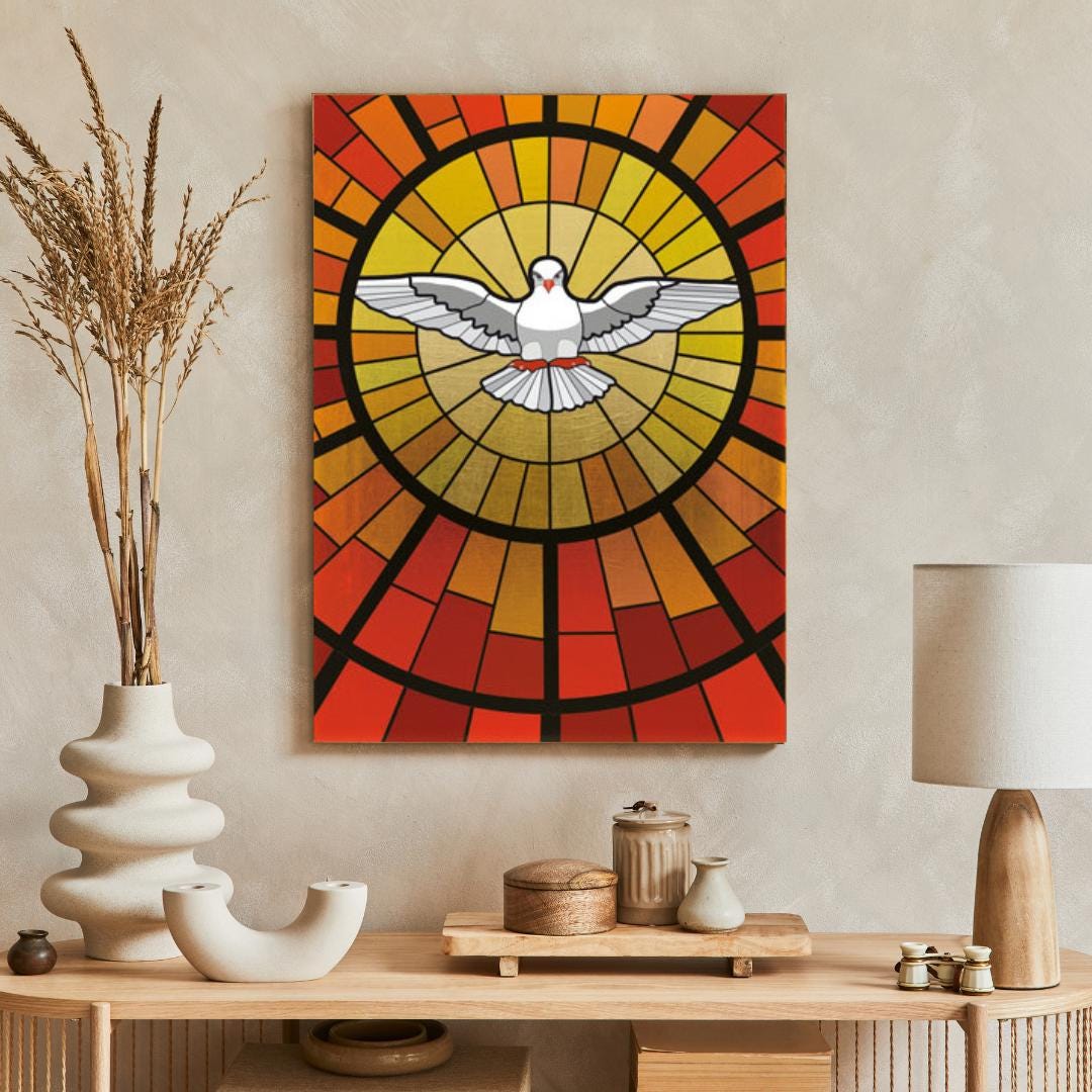 Handmade HOLY SPIRIT Icon: Catholic Confirmation Gift, Religious Wall ...