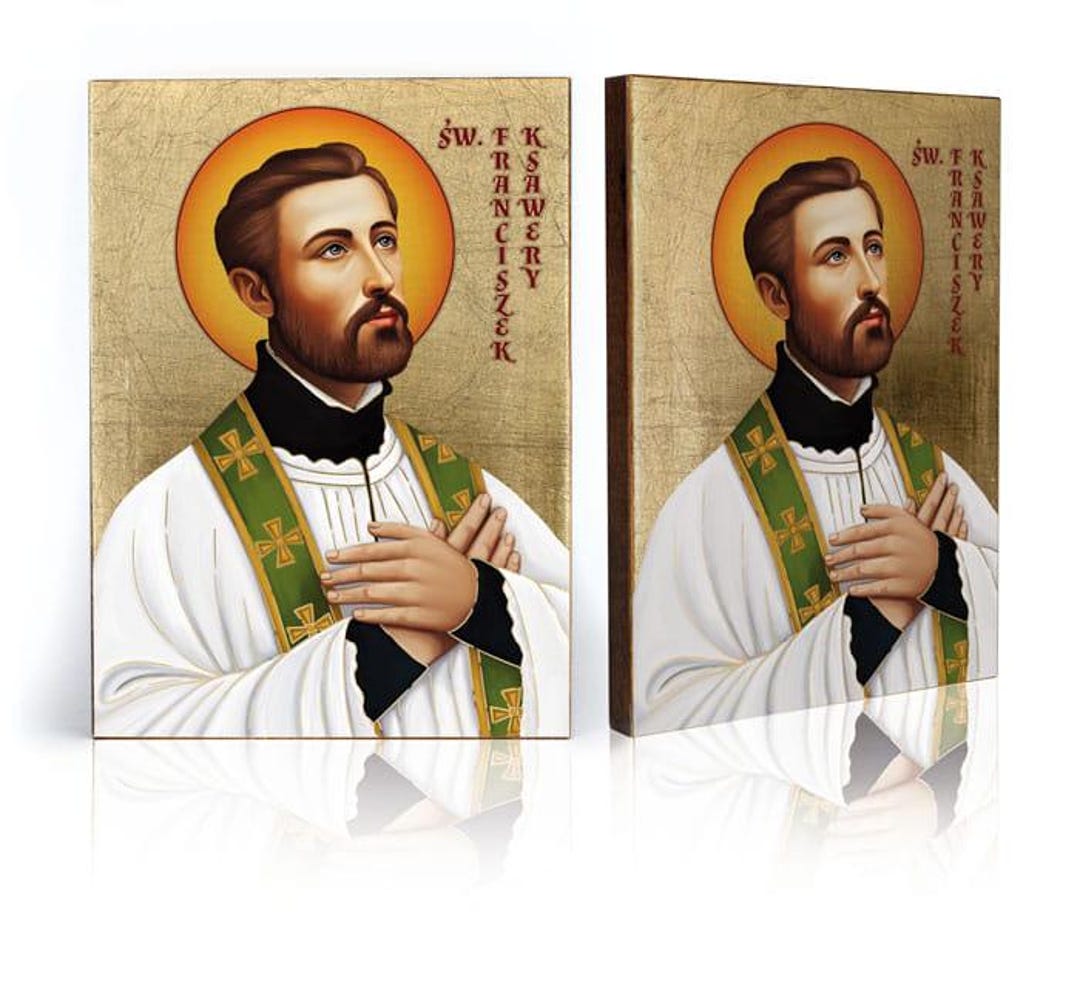 Saint FRANCIS XAVIER Handmade Icon Catholic Wall Decor With Golden ...