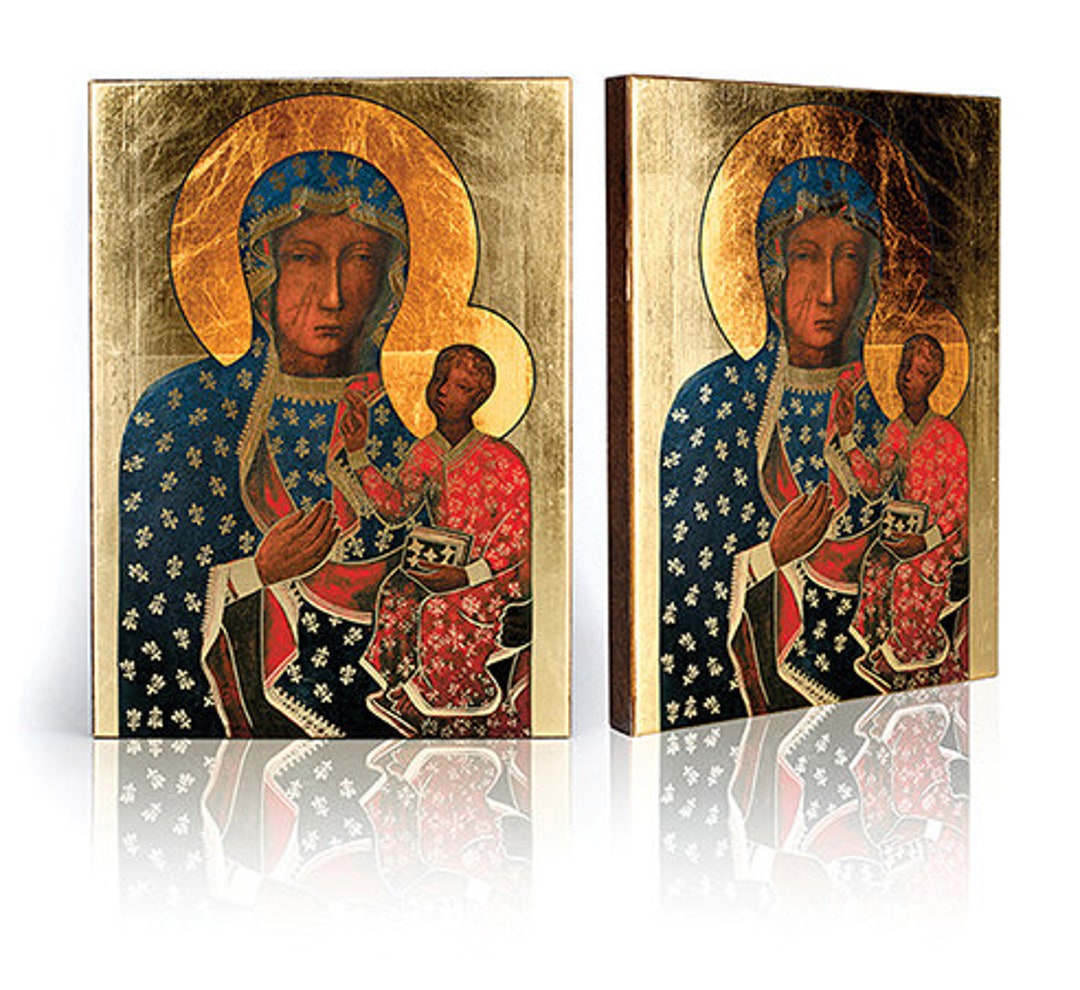 Icon of Black Madonna, Handmade Icon, Wooden Icon, Perfect Present ...