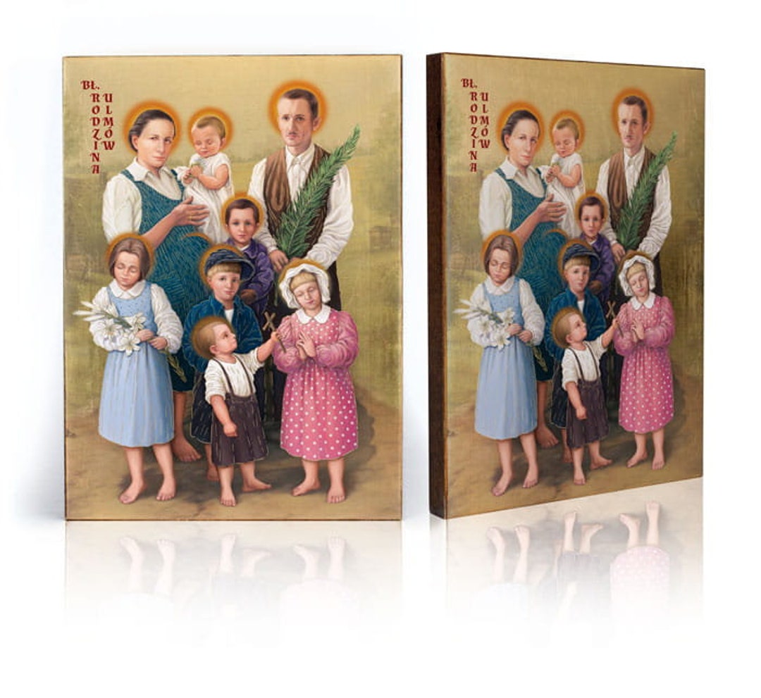 Icon of Blesseds Ulma Family, Józef and Wiktoria Ulma With Seven ...