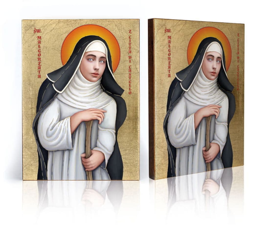 Icon of Saint Margaret of Castello, Handmade Icon, Wooden Icon, Natural ...