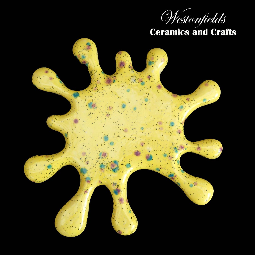 Ceramic Splat Splatter Paint Table Coaster Plaque Hand Glazed Mardi ...