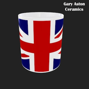 Ceramic Mug Union Jack British UK Flag Coffee Tea Black White 11oz ...