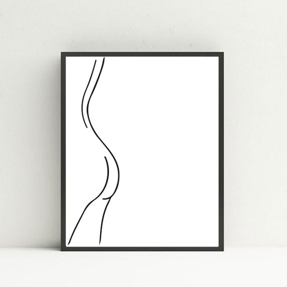Minimalist Line Art Woman Body Line Drawing Modern Etsy
