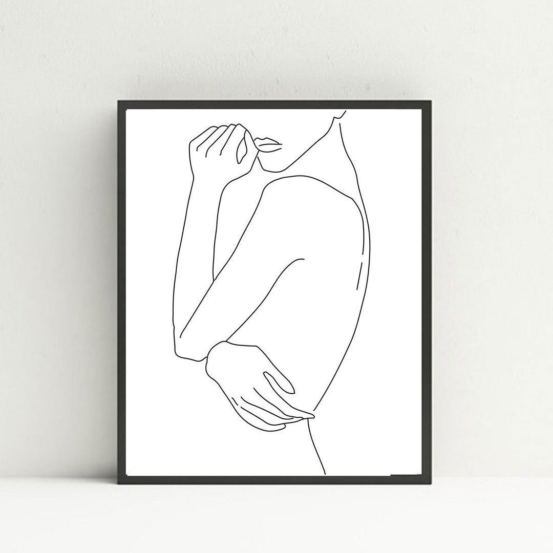 Minimalist Line Art Woman Body Line Drawing Modern Minimalist Wall Art