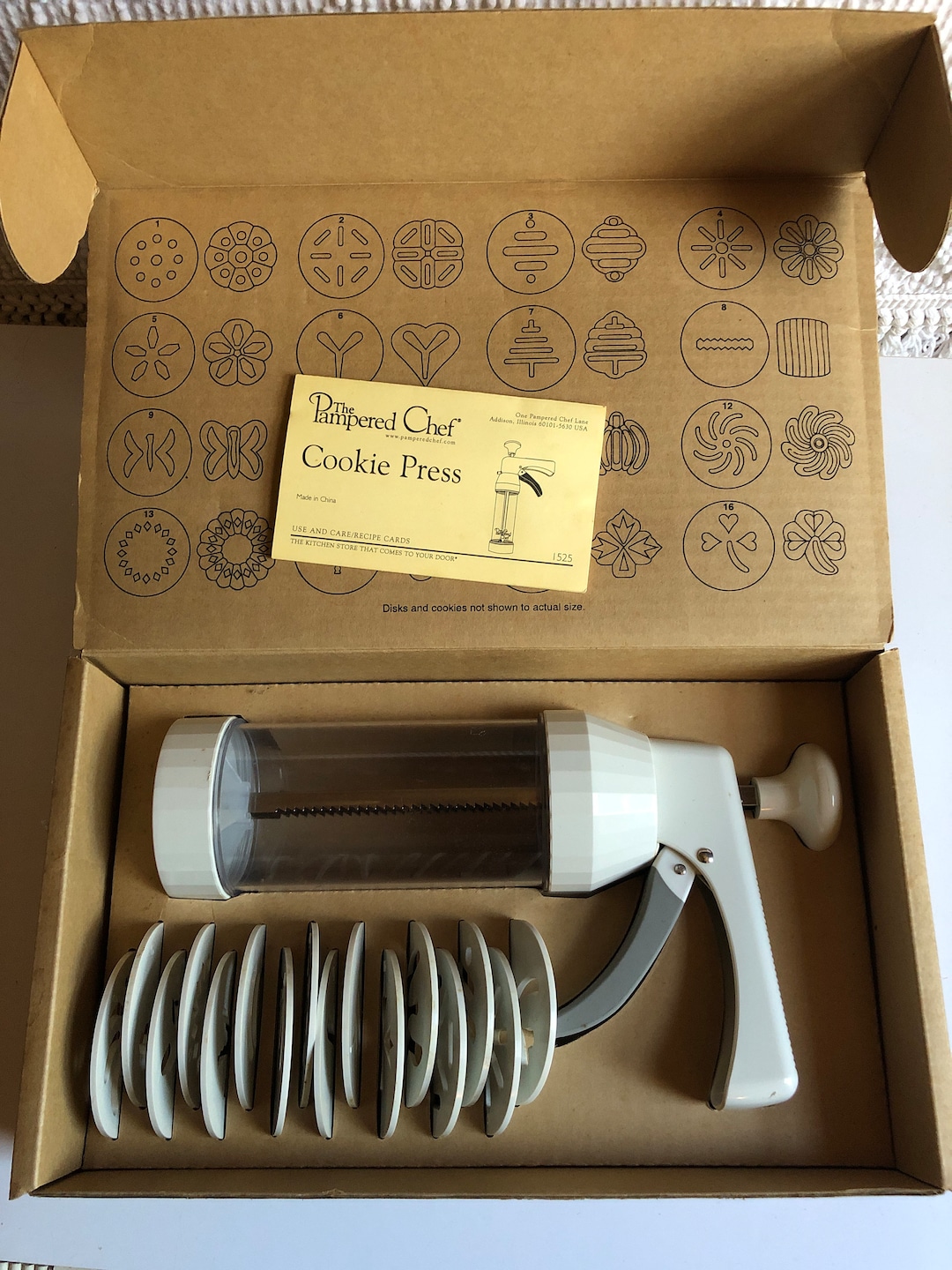 Pampered Chef Cookie Press 16 Disk Bakeware Model 1525 Preowned - Etsy