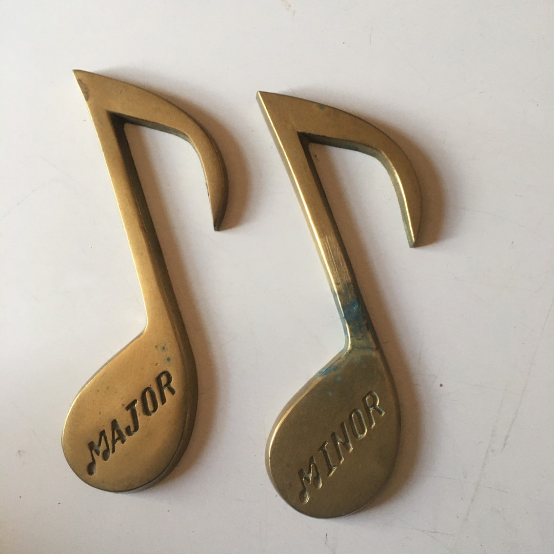 Set 0f 2 Solid Brass Musical Notes One Say Major One Says Minor - Etsy
