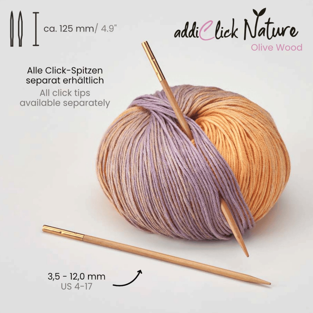Interchangeable Knitting Points Addi Click, Olive Wood Needle Tips - Etsy