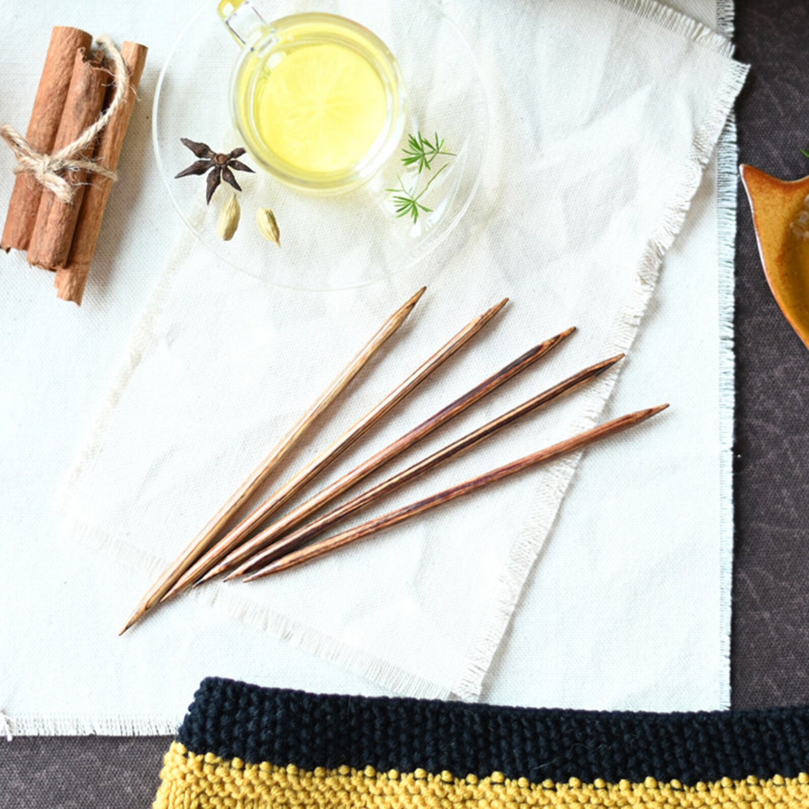 DPN KnitPro Ginger sock needles 15 cm 20 cm Ginger wood | Etsy