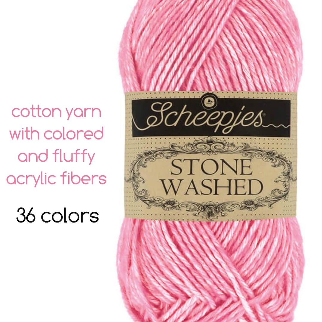 3x50gr Yarn Scheepjes Stone Washed - Cotton / Acrylic Wonderfully Soft ...