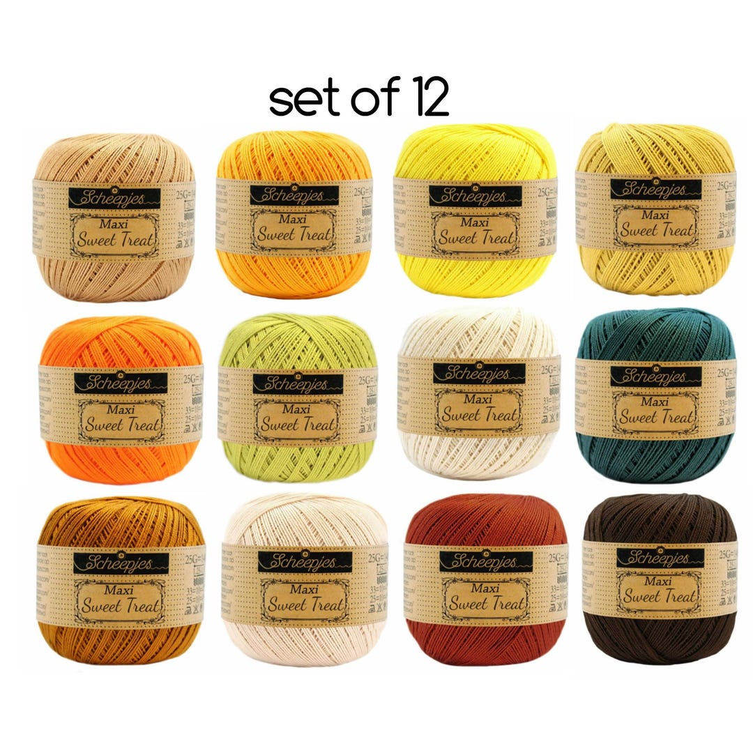 Cotton Yarn Maxi Sweet Treat 25gr - Fine Lace 100% Mercerized Cotton ...