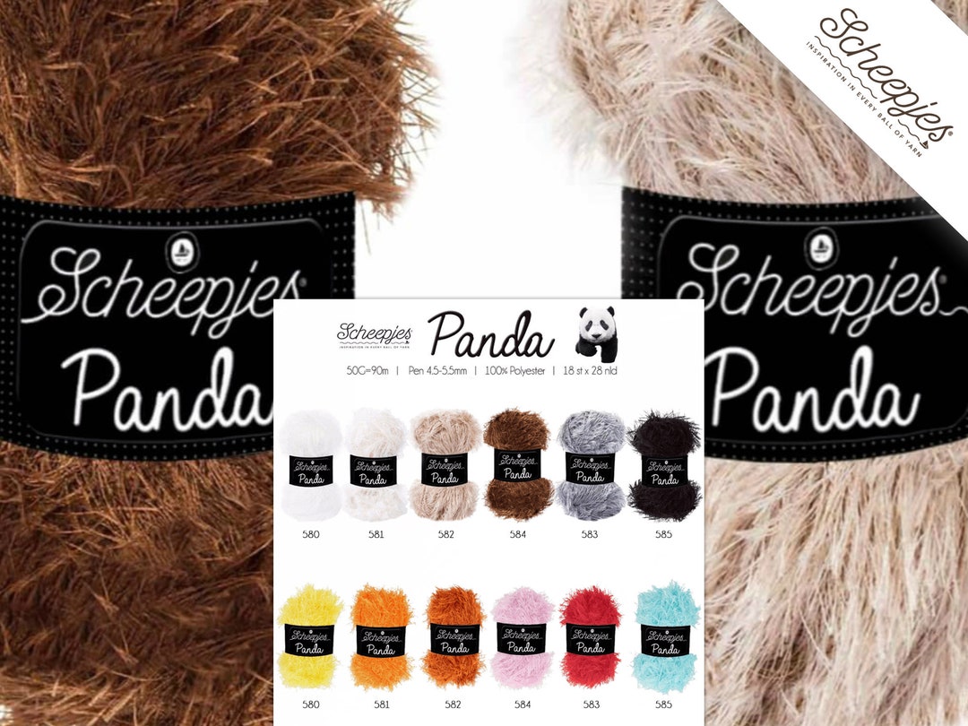 3x50gr Fur Yarn - Scheepjes Panda Soft and Hairy Yarn - Knitting Yarn ...
