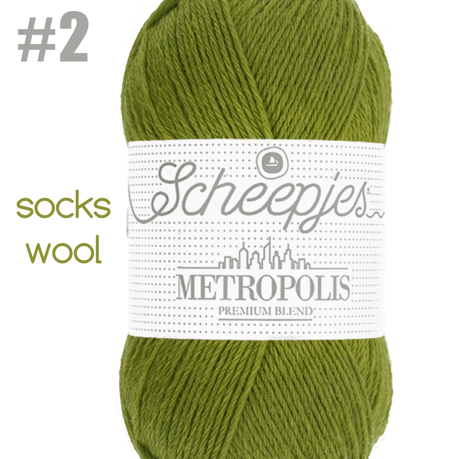 2x50gr Superwash Sock Yarn Scheepjes Metropolis #2 Extra Fine Merino ...