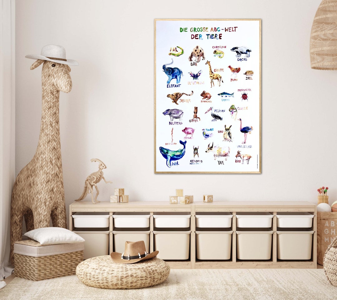 Animal ABC Poster for Children - Etsy UK