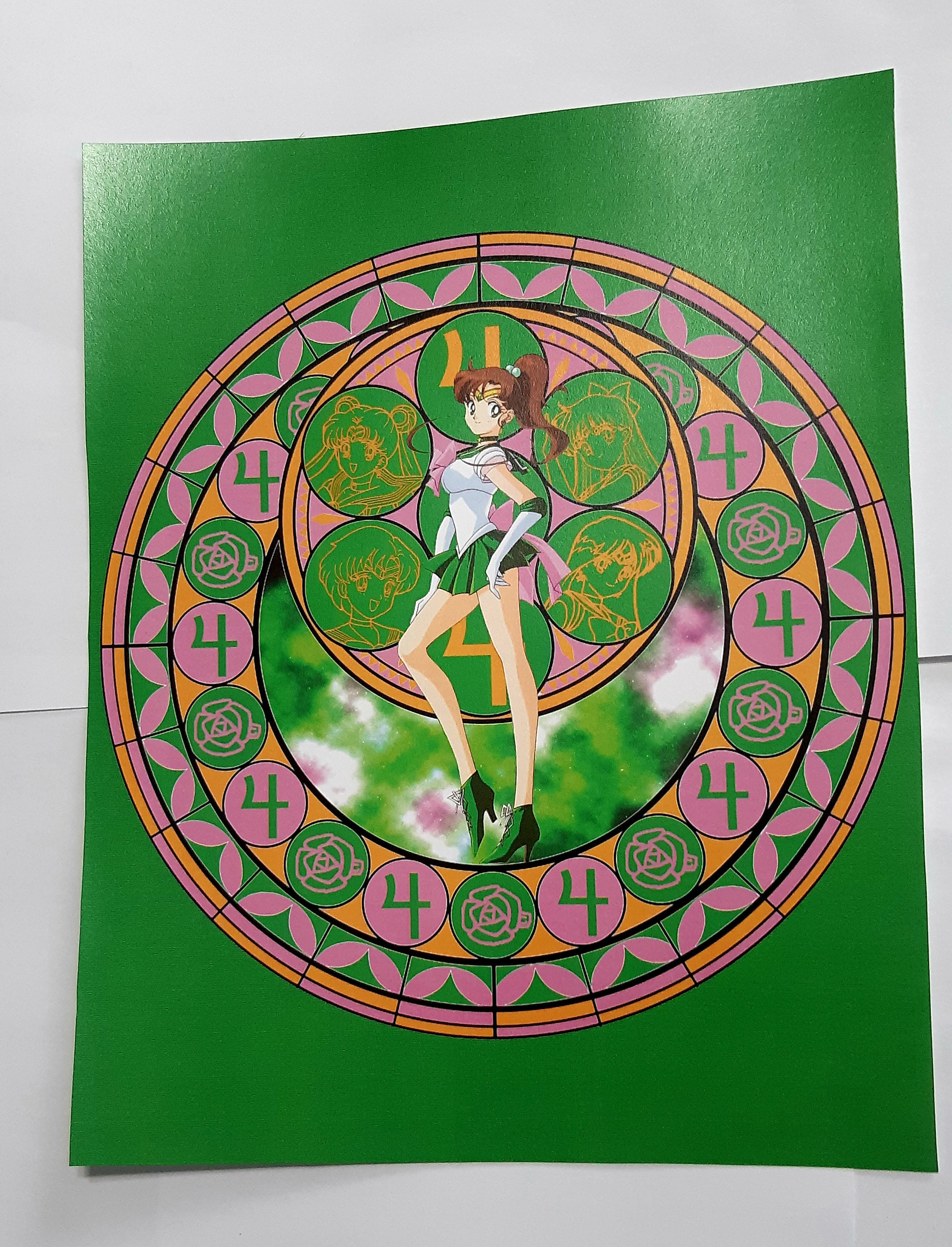 Sailor Jupiter stained glass print | Etsy