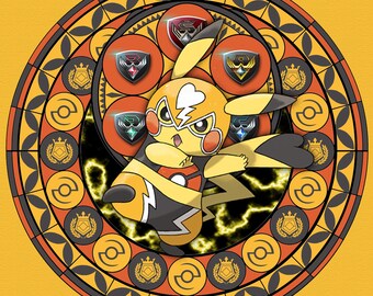 Stained Glass Pikachu - Etsy