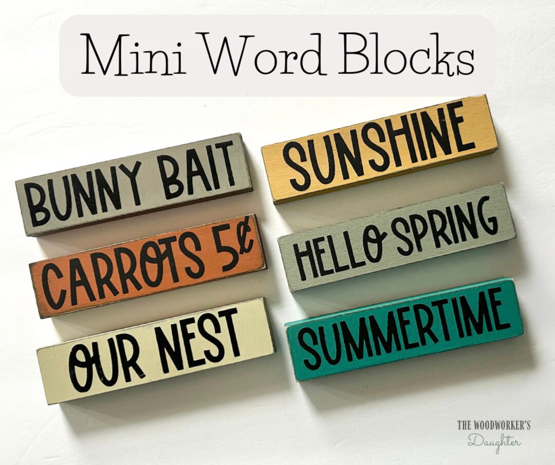 One Word Sign, Mini Word Block, Chunky Word Blocks, Tiered Tray Signs ...