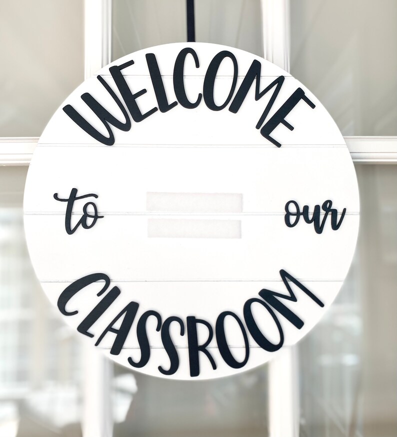 Welcome to Our Classroom Sign, Teacher Sign for Door, Classroom Door ...