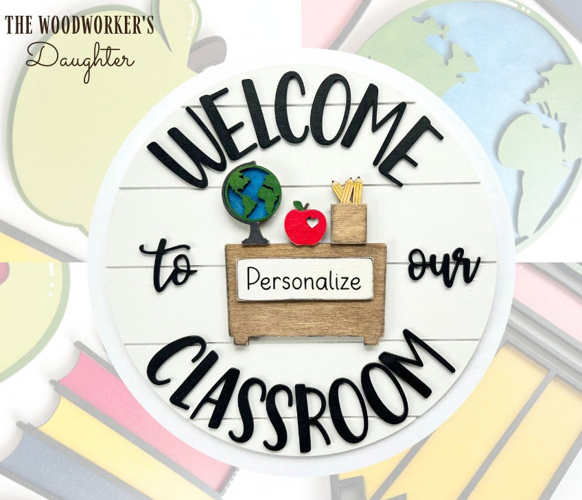 Welcome to Our Classroom Sign, Teacher Sign for Door, Classroom Door ...
