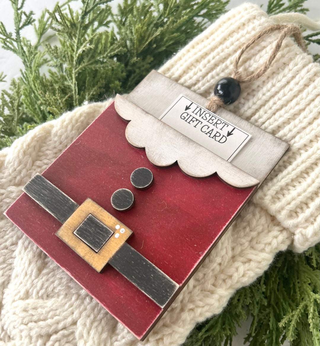 Christmas Gift Card Holder Santa Christmas Ornament Gift - Etsy