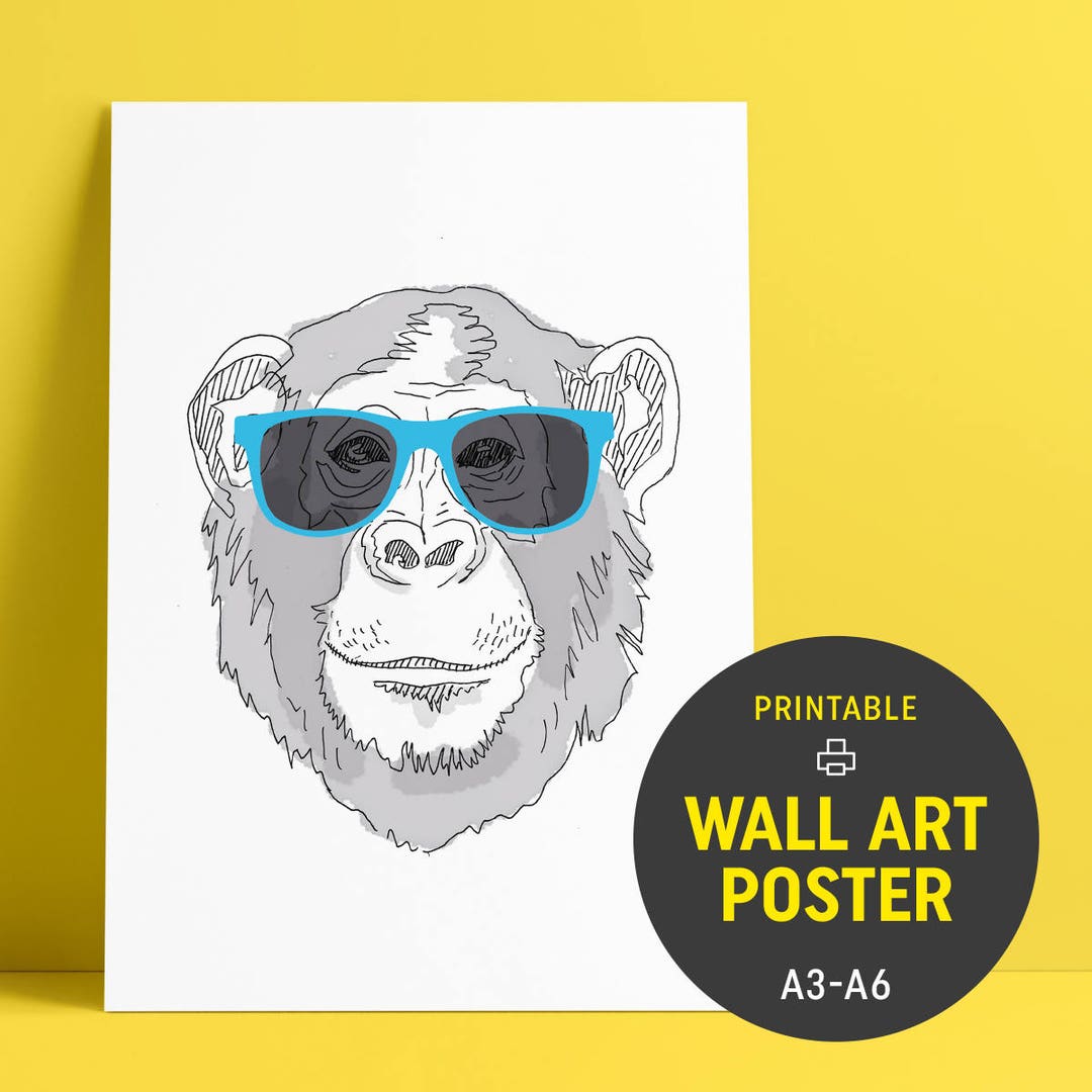 Poster Monkey | A3 A4 A5 A6 | Wall Art Card Poster Illlustration ...