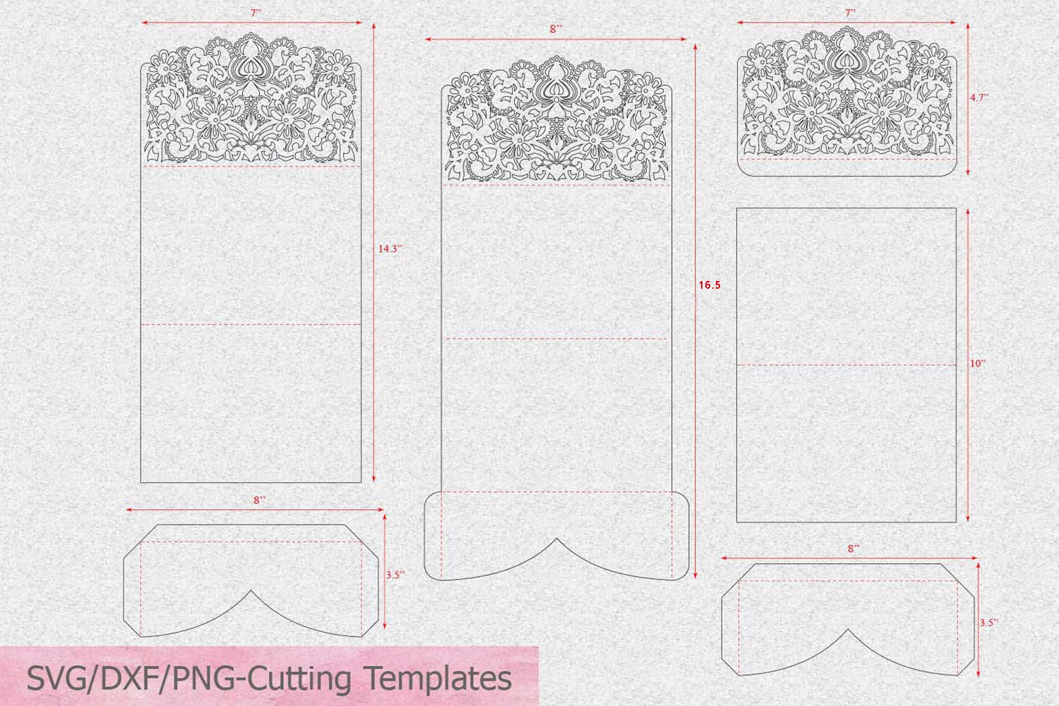 Tri Fold Lace pocket envelope Tri Fold Wedding Invitation | Etsy