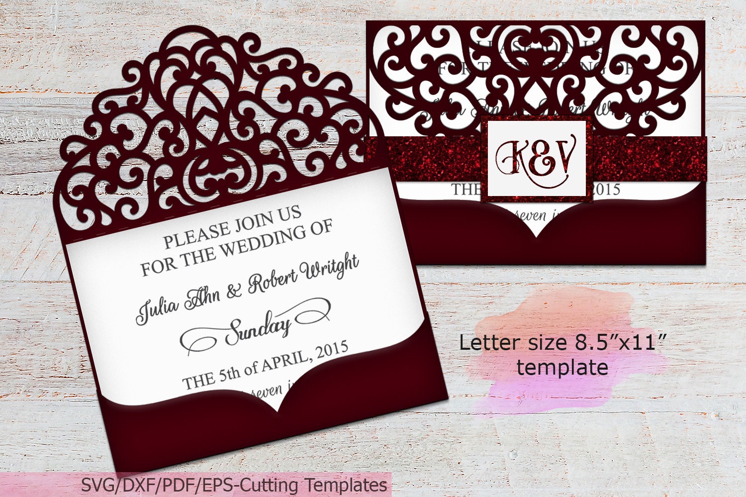 Quinceanera Invitation Template SVG