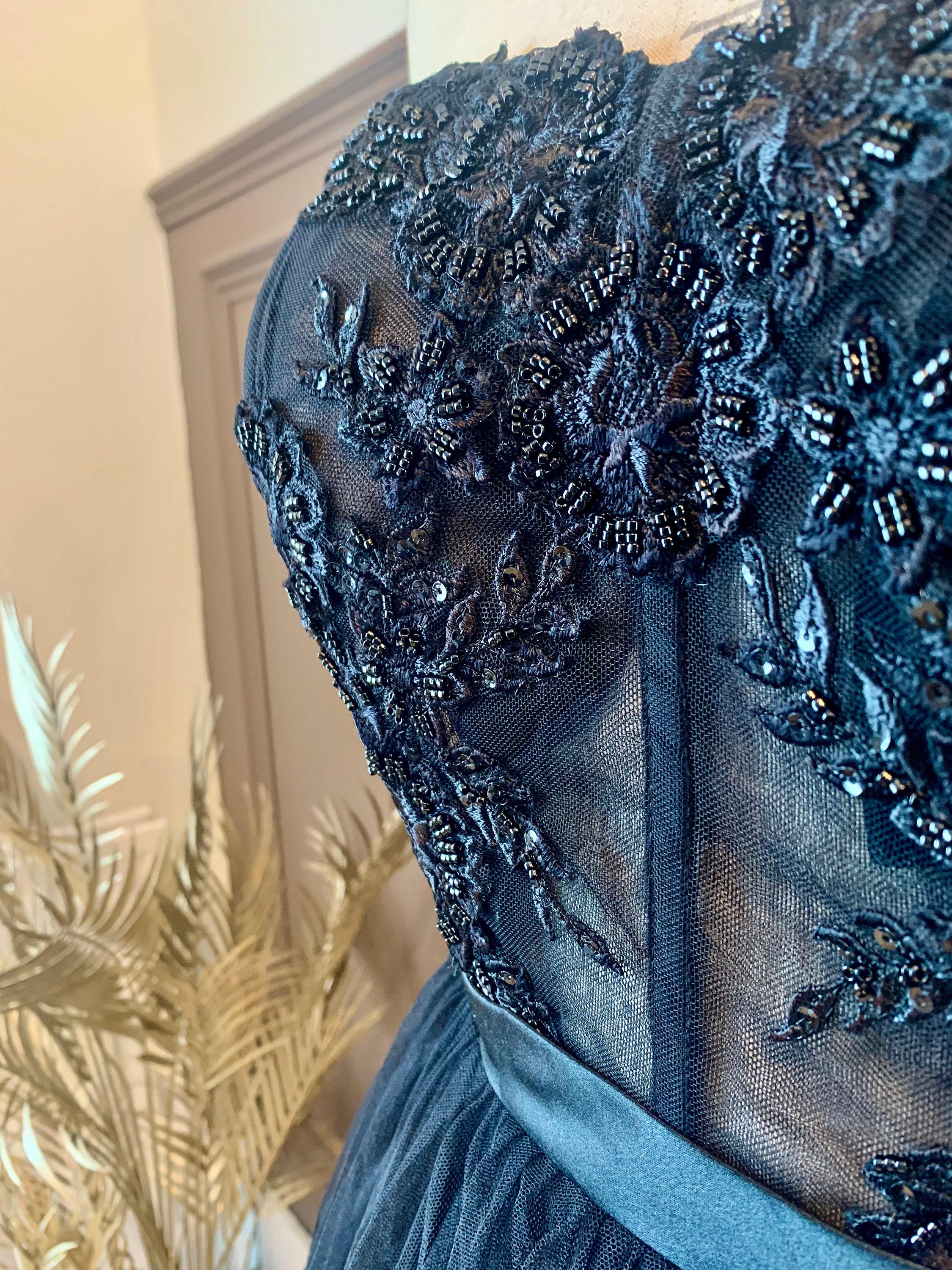 The Ezria Gown Black Tea Length Wedding Dress - Etsy