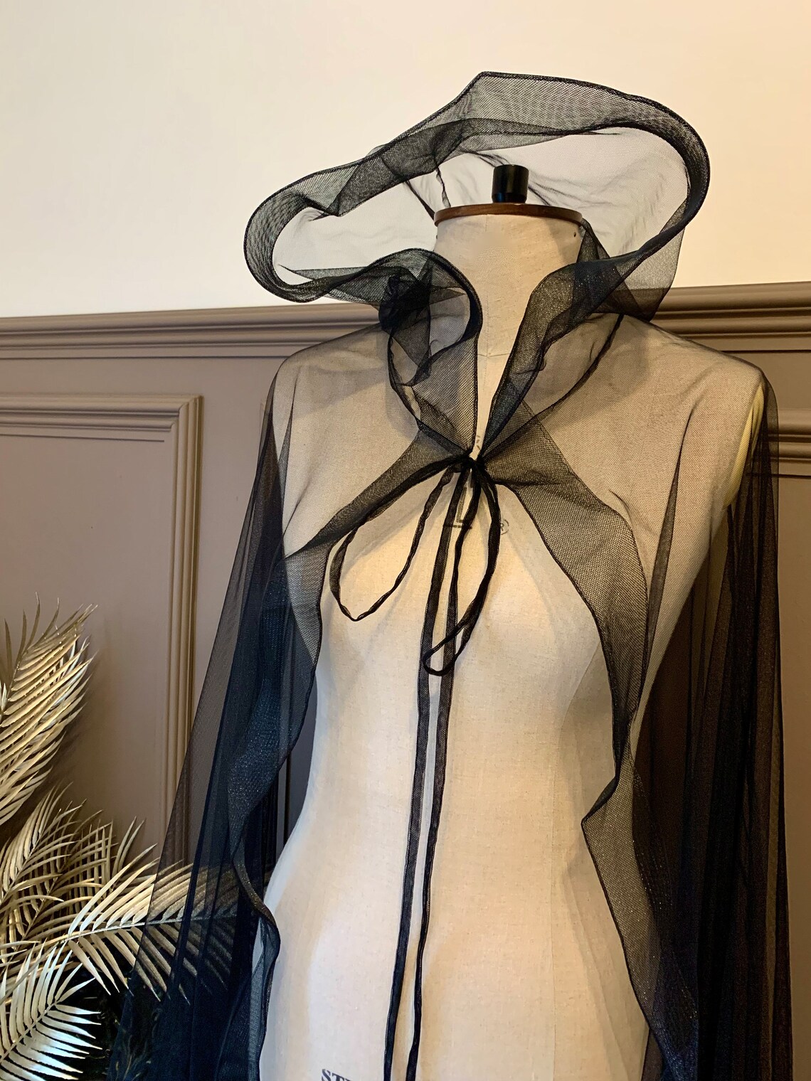 The Sparrow Cape - Black Tulle Cape With Hood - Etsy