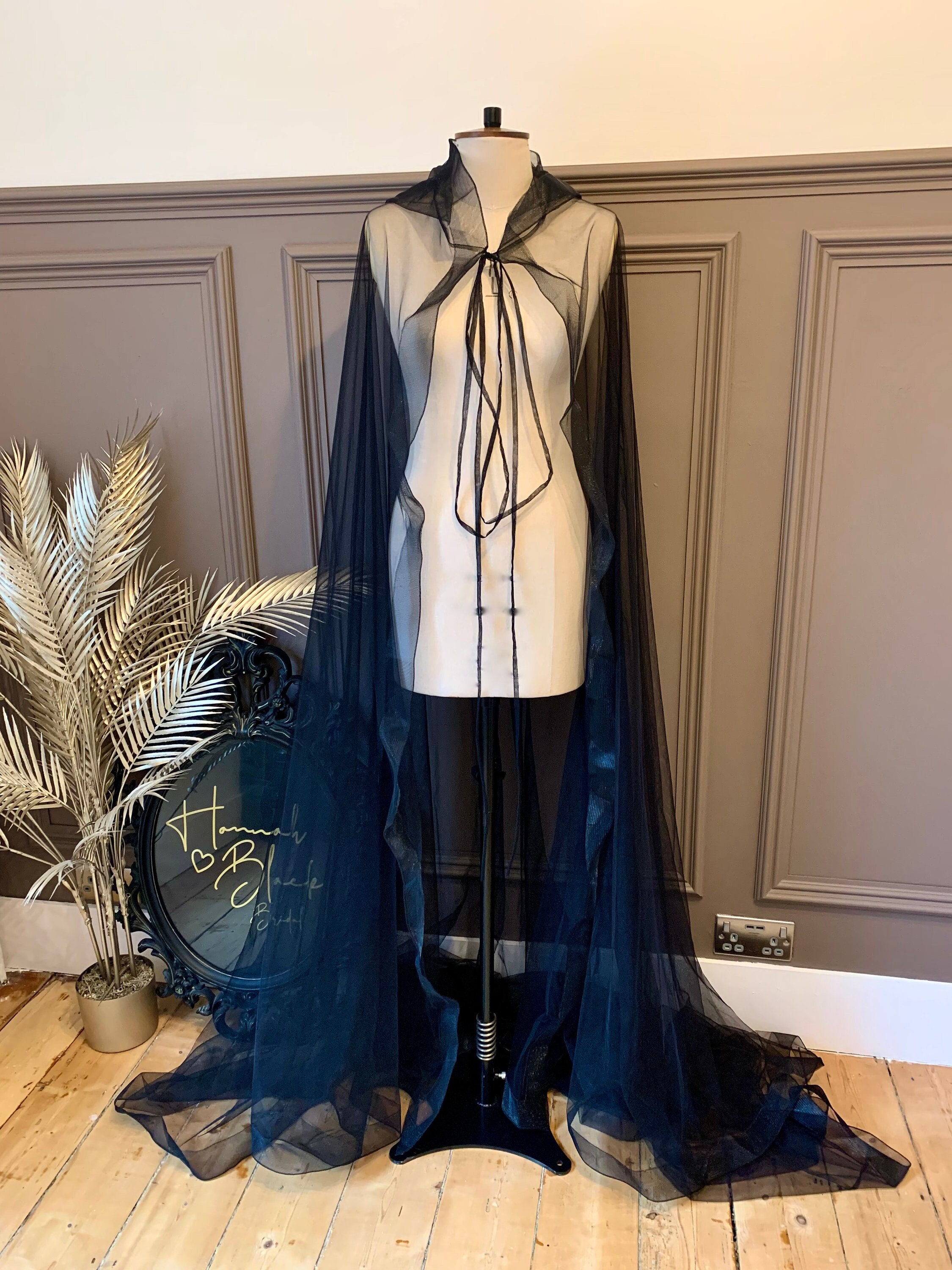 The Sparrow Cape - Black Tulle Cape With Hood - Etsy