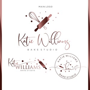 Premade Logo Design Bakery Logo Rose Gold Logo Baker Logo | Etsy