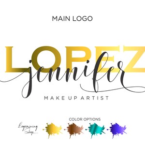 Gold Make up Artist Logo, Black and Gold Logo, Gold Make up Logo, Gold ...