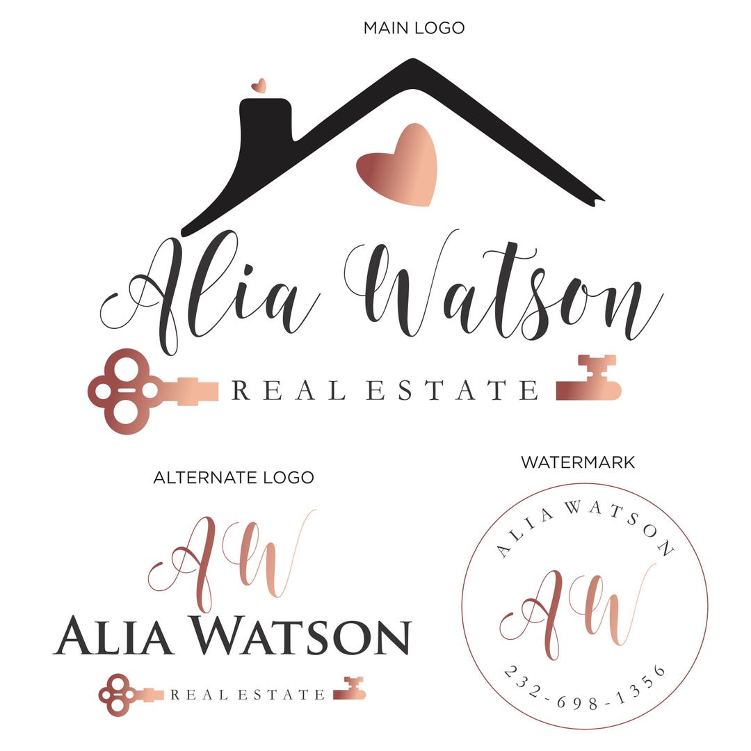 Custom Real Estate Agent Logo Design, House, Realtor - Etsy