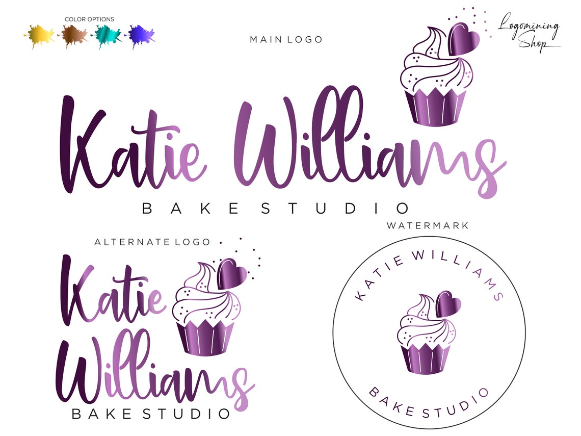Cake Logo Design Gold Cake Logo Bakery Logo Design - Etsy