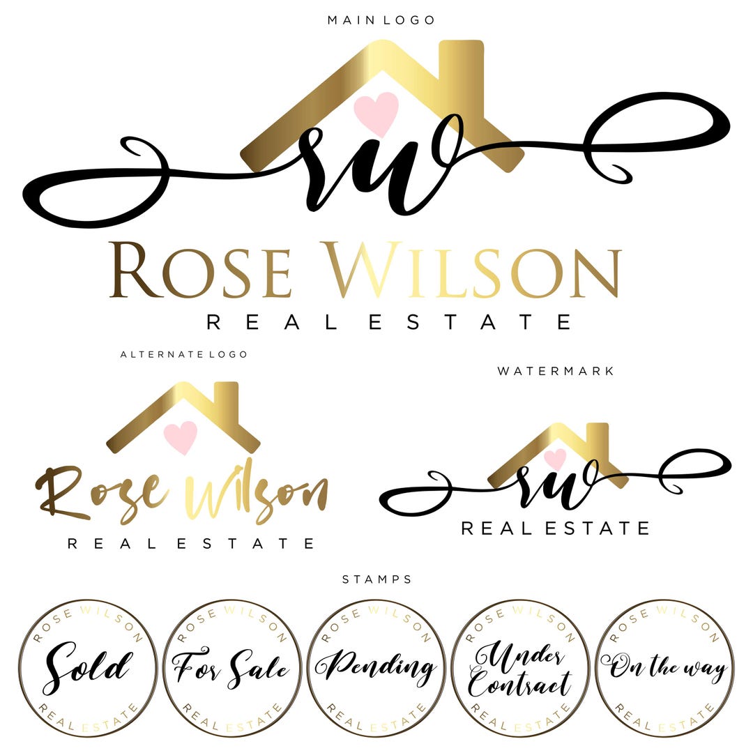 Real Estate Logo, Rose Gold Logo, Key Logo, Realtor Logo, Real Estate ...