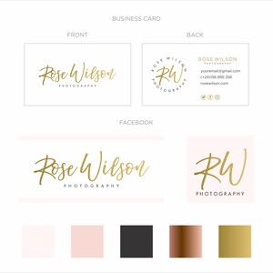 Watercolor Logo Design, Gold Logo,logo Design, Branding Kit ...