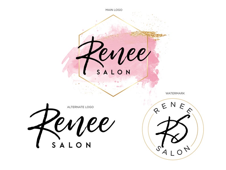 Premade Logo Design Rose Gold Logo Minimal Branding Package - Etsy