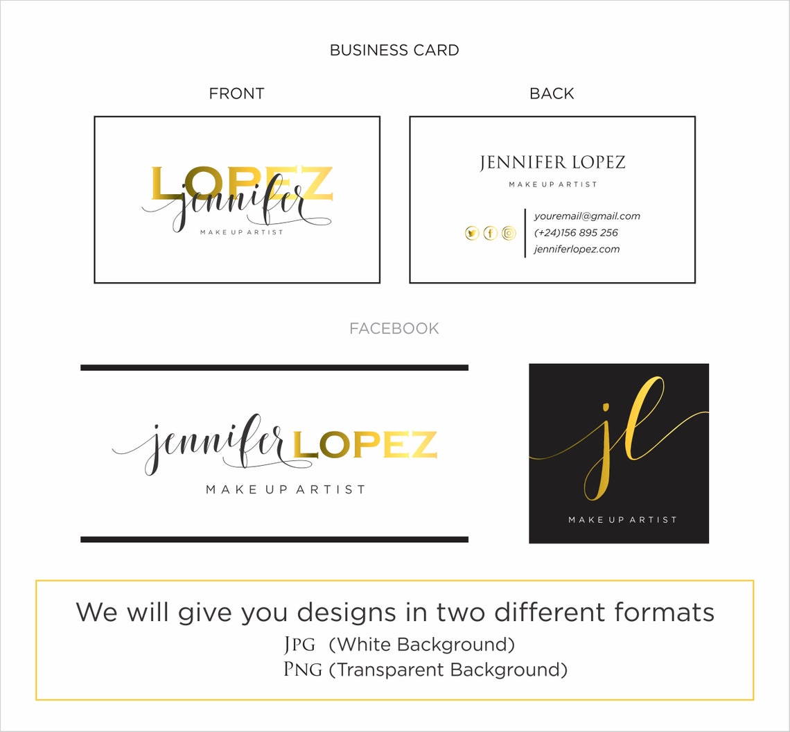 Gold Make up Artist Logo Black and Gold Logo Gold Make up - Etsy