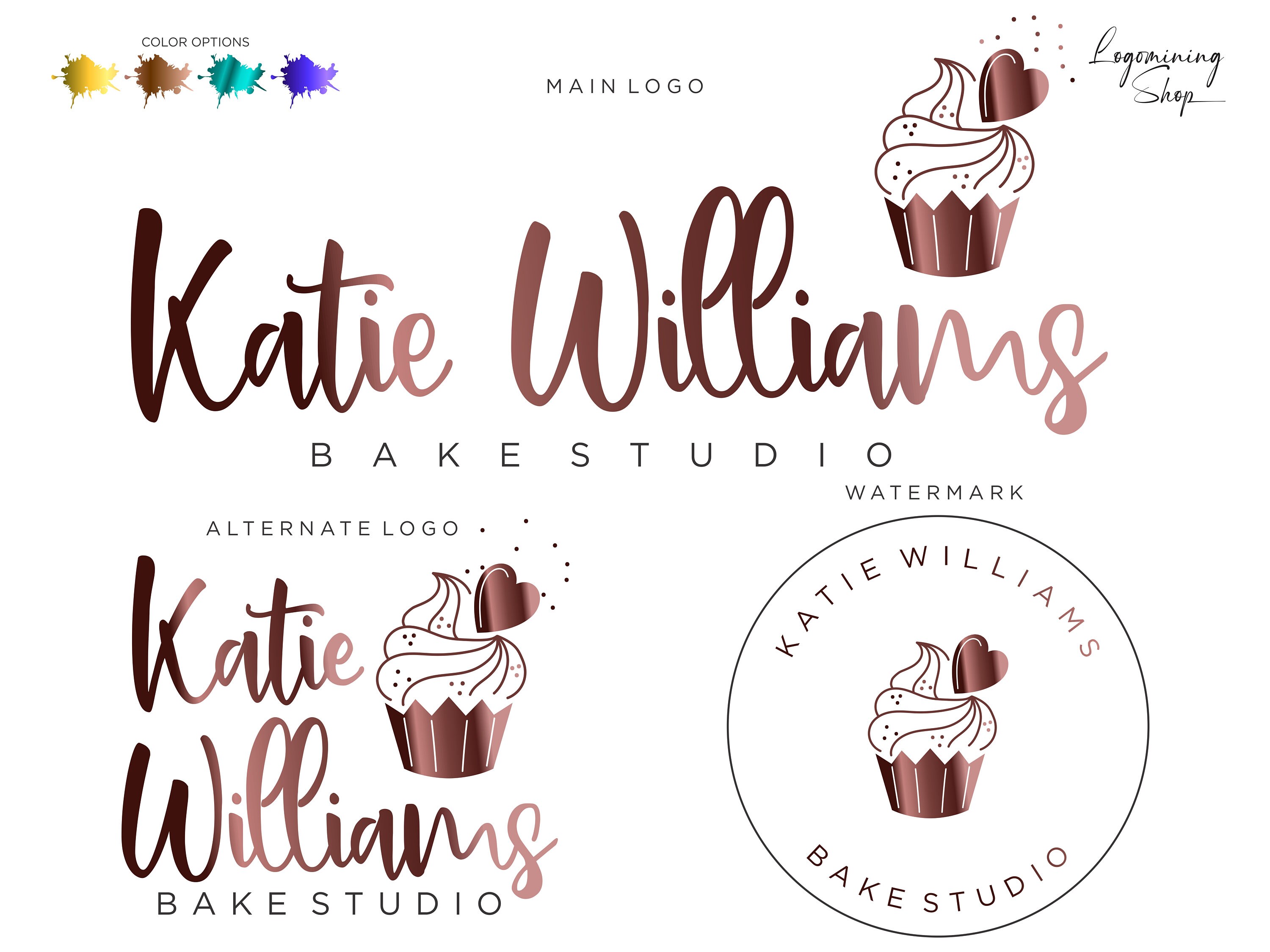 Cake Logo Design Gold Cake Logo Bakery Logo Design - Etsy
