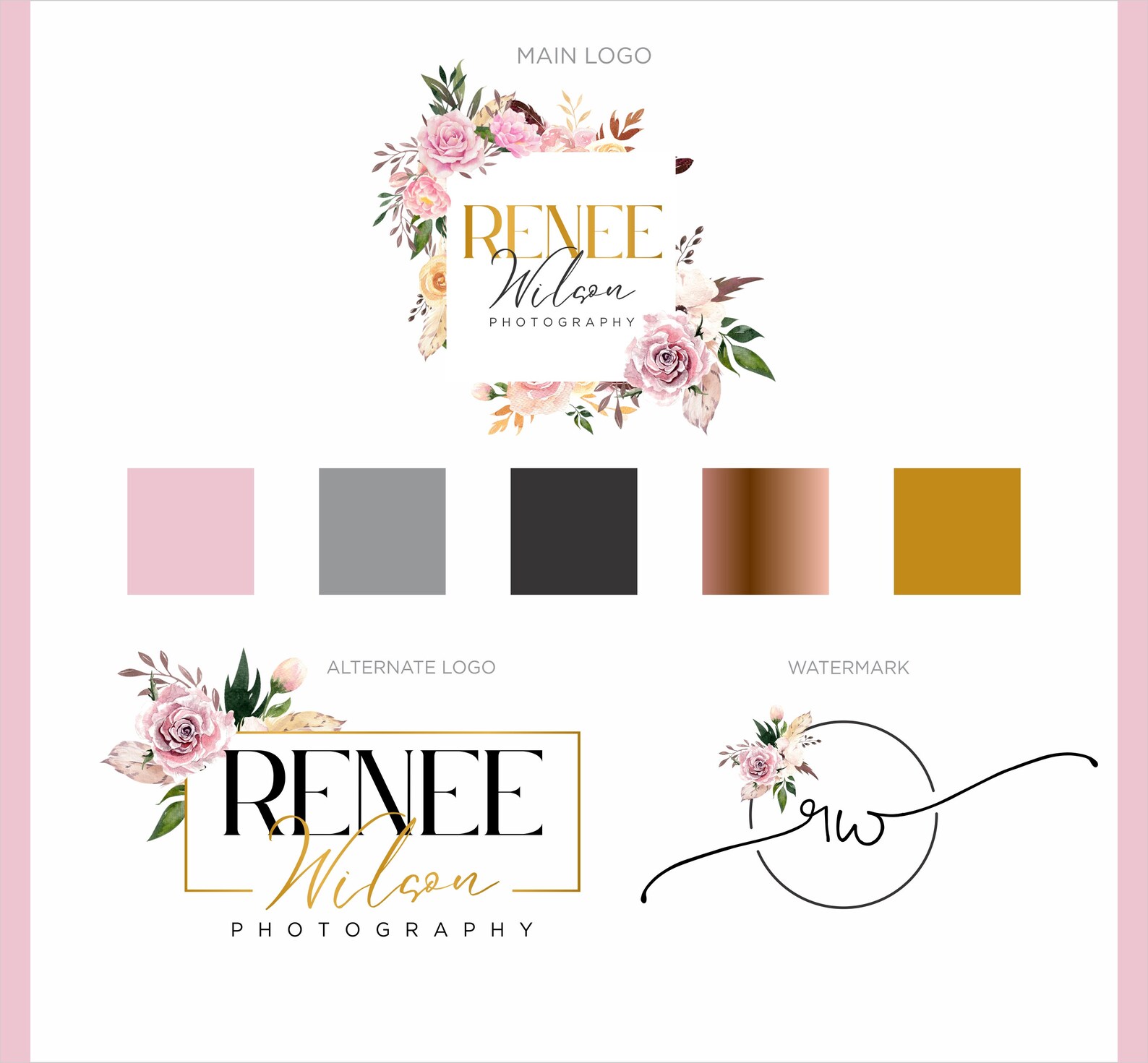 Premade Logo Design Custom Logo Design Watercolor Logo | Etsy