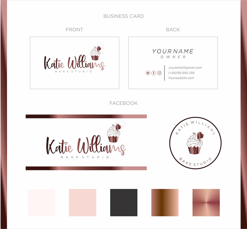 Cake Logo Design Gold Cake Logo Bakery Logo Design - Etsy