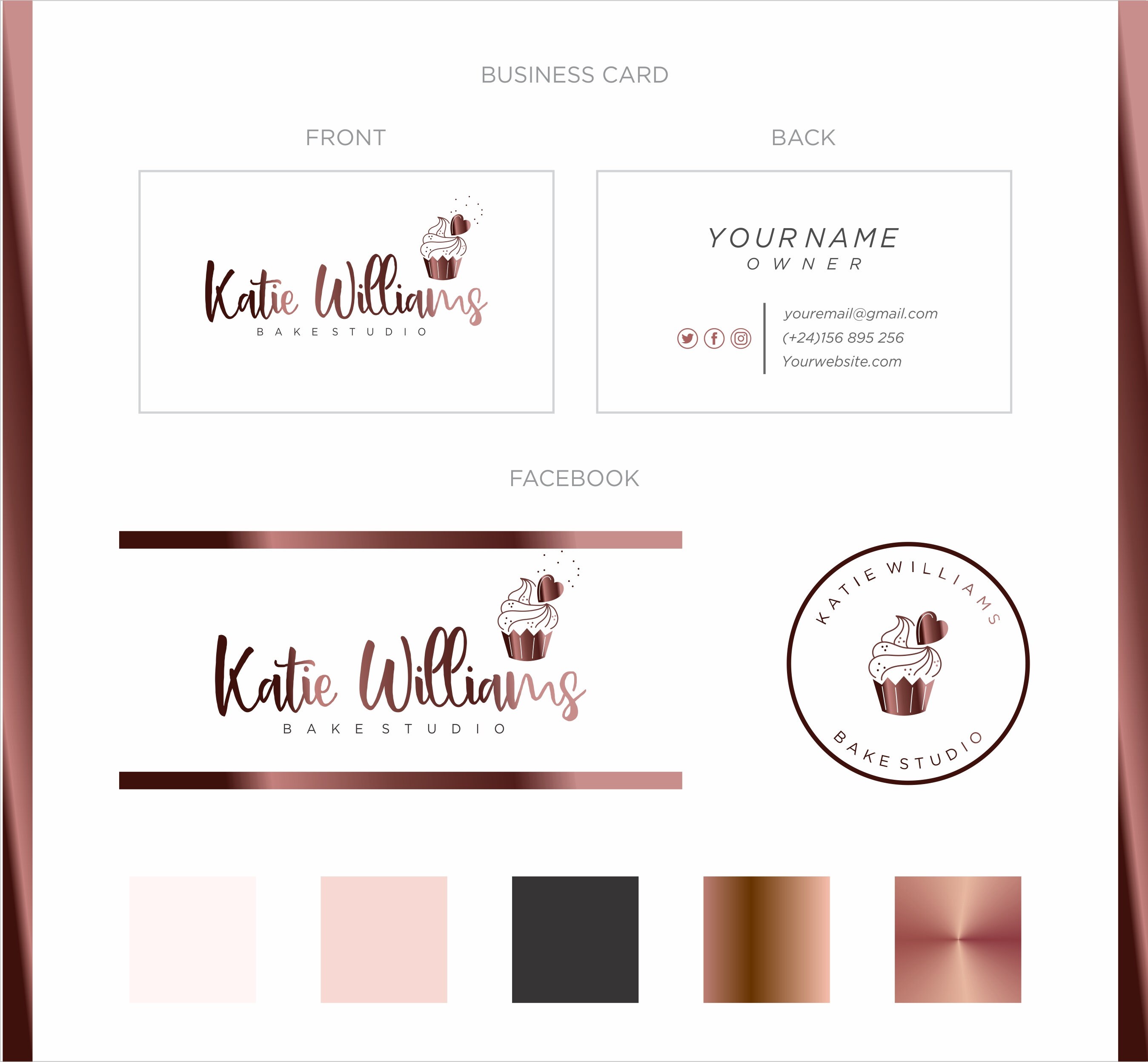 Cake Logo Design Gold Cake Logo Bakery Logo Design - Etsy