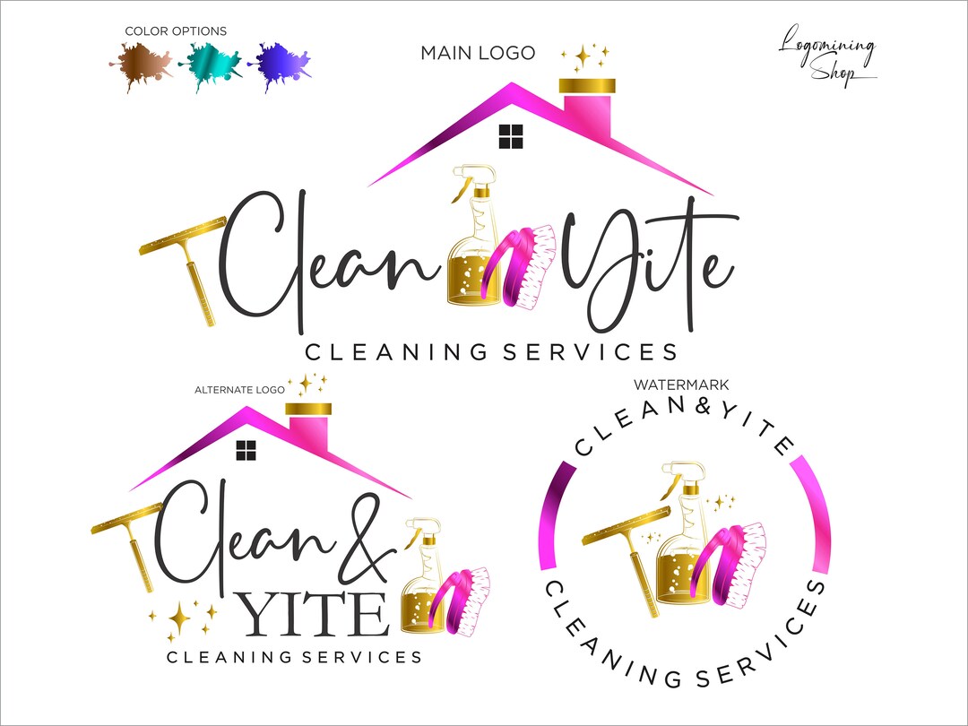 Cleaning Service Logo Design Broom Logo Housekeeper Logo - Etsy