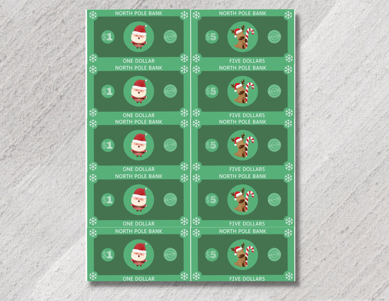 Christmas Play Money, North Pole Bank, Holiday Bucks - Etsy