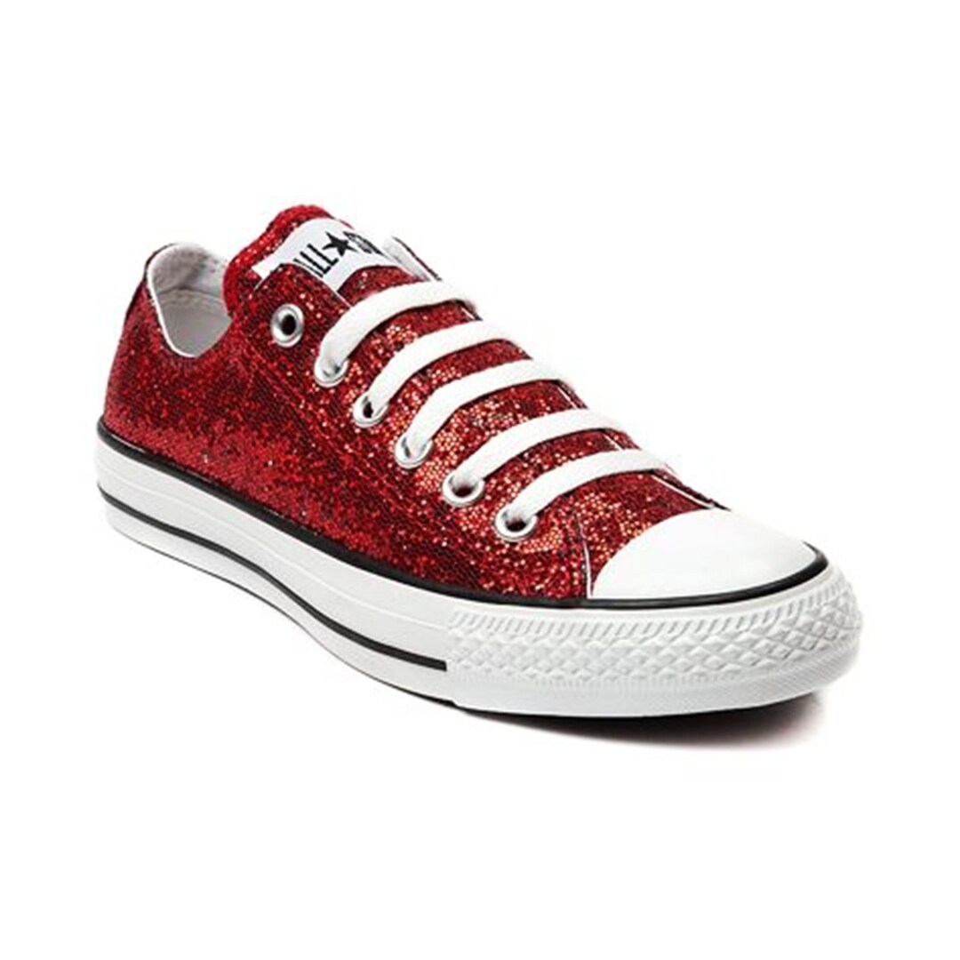 Red Glitter Custom Made Converse All Stars Wedding Homecoming Prom ...