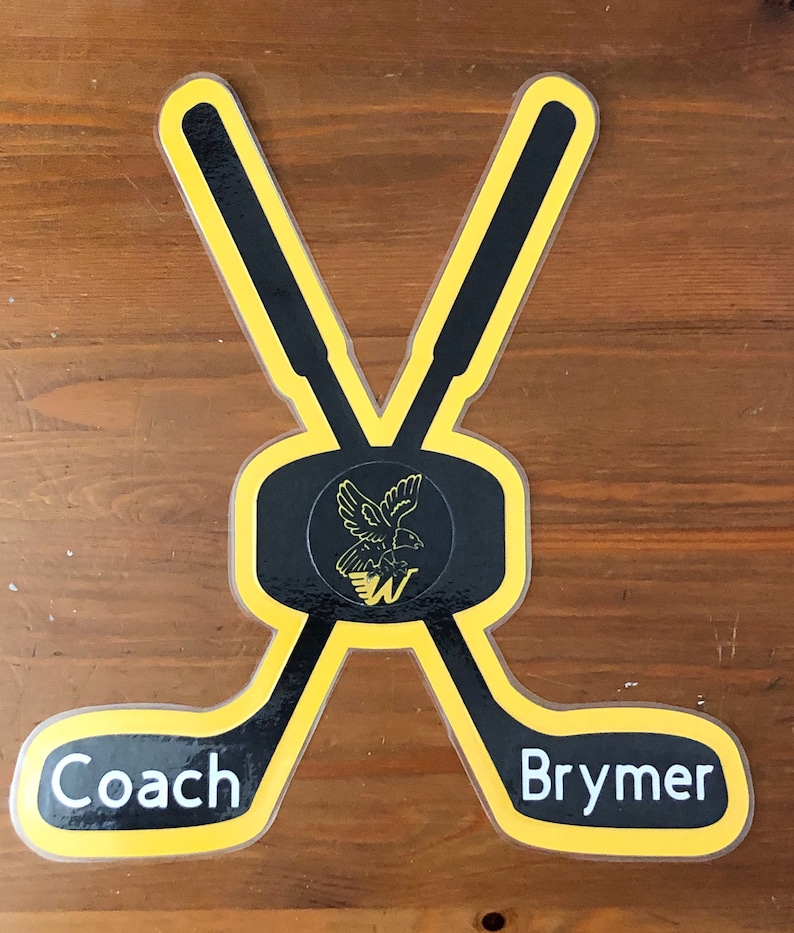 Customized hockey sticks door signs perfect for tournaments | Etsy