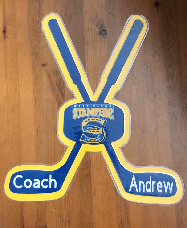 Customized hockey sticks door signs perfect for tournaments | Etsy