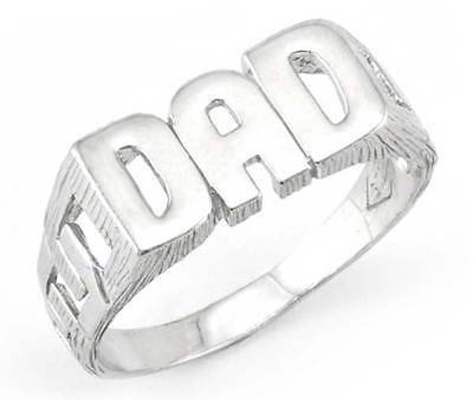 Sterling Silver Dad Ring Polished Block Daddy Father Curb Link | Etsy